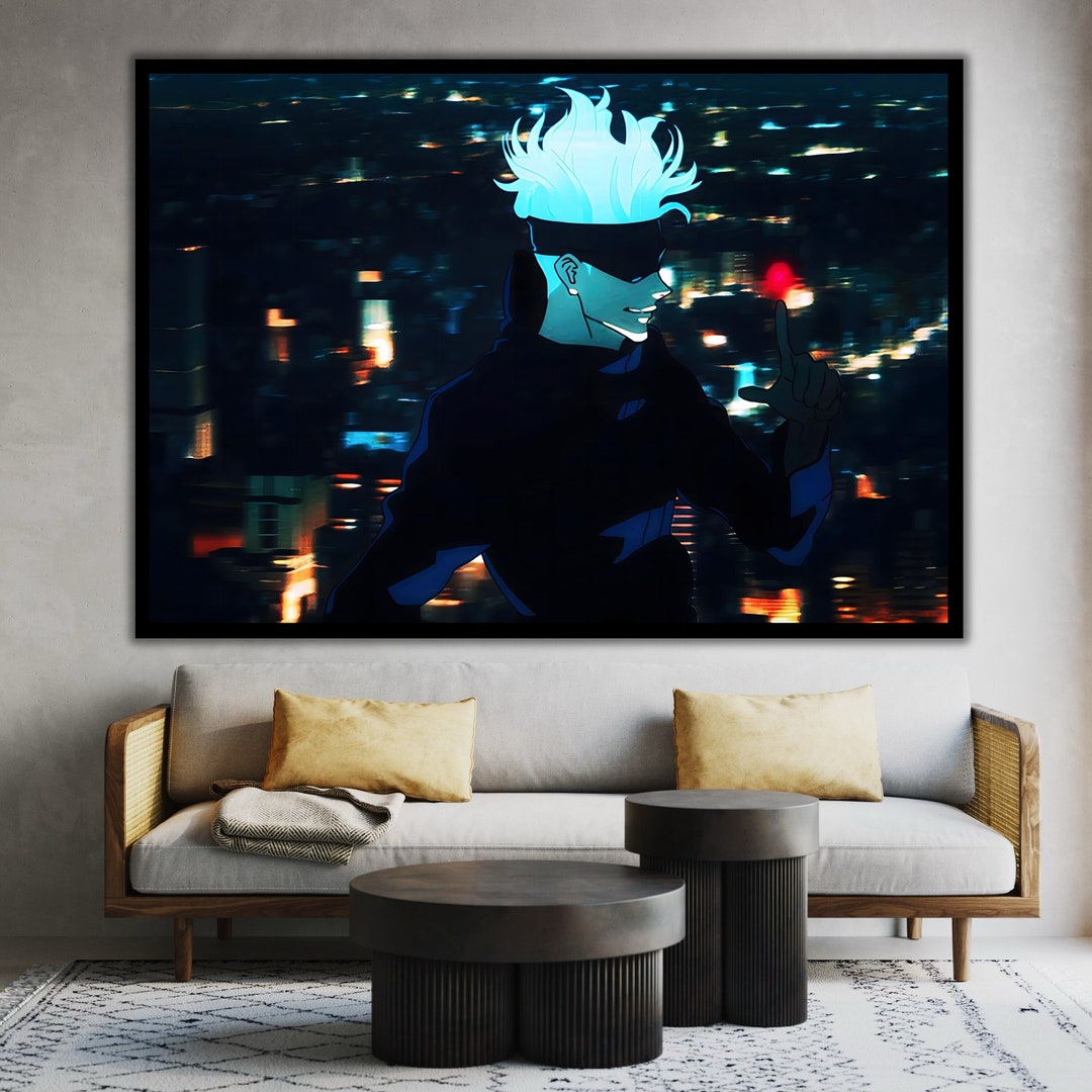 Gojo Aesthetic Canvas Print, Ready to Hang, Framed Artwork, Anime Wall ...