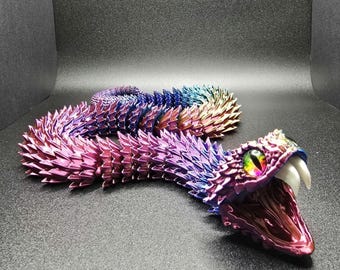 Precision-crafted 3D Printed Articulated Gaboon Viper Fidget Toy ...