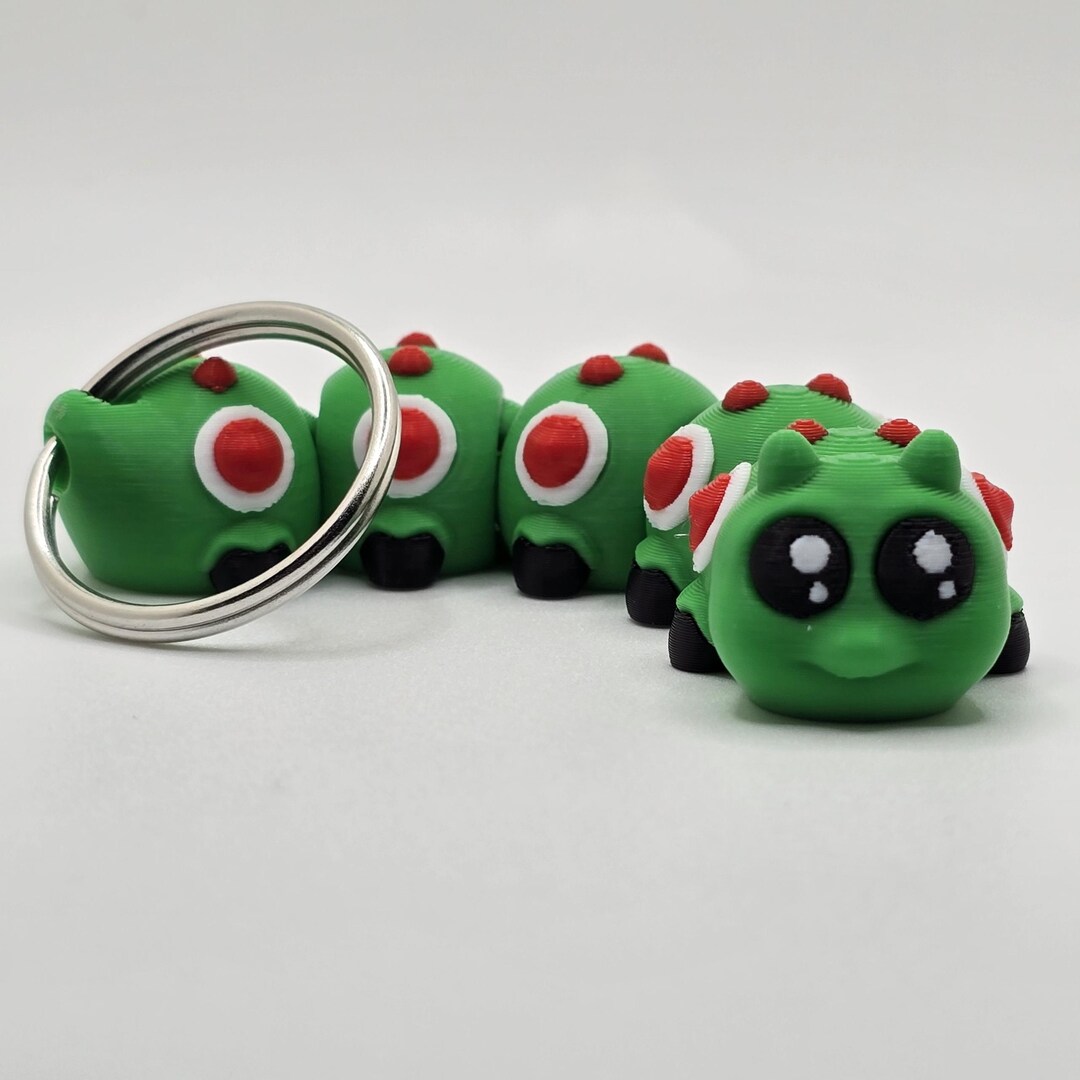 3D Printed Caterpillar Keychain - Etsy