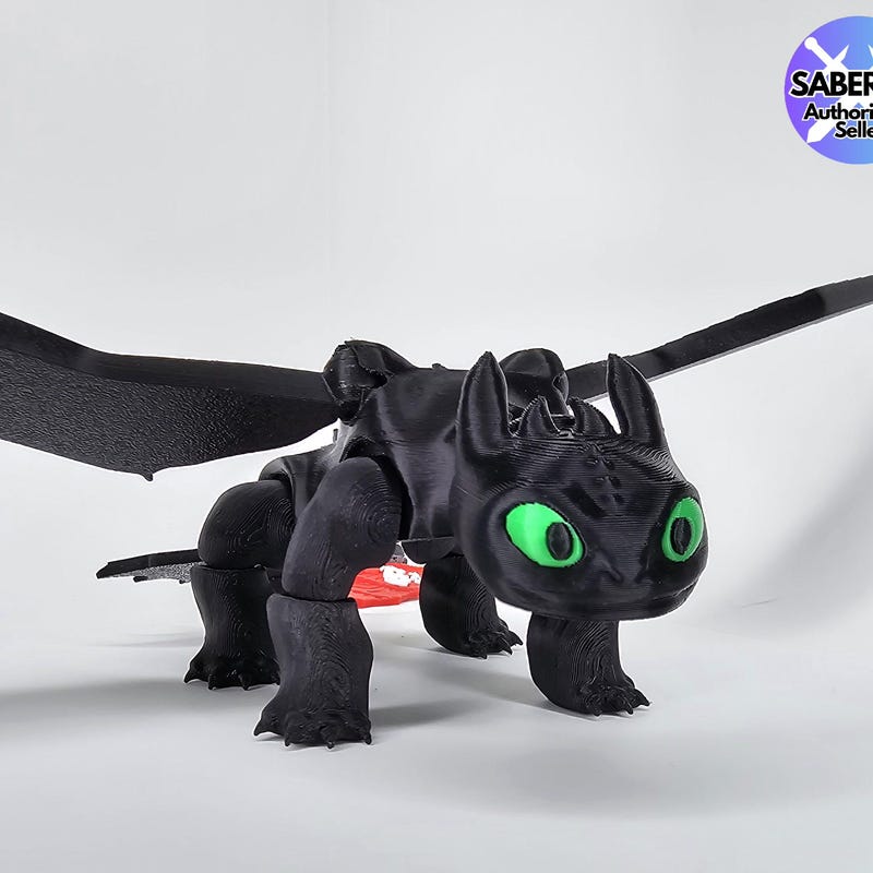 Httyd Toothless 3d Printed Figure - Etsy
