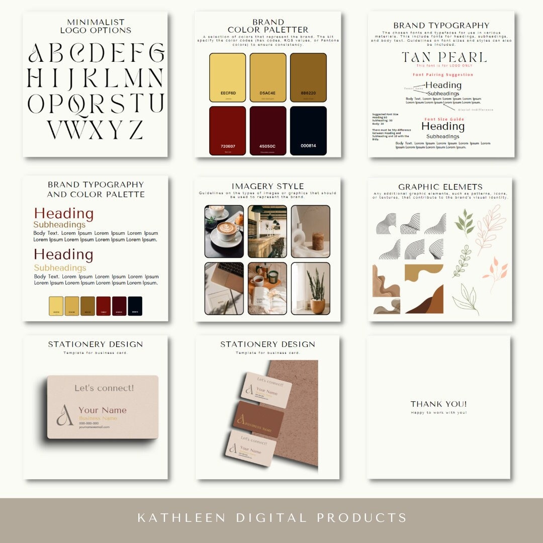 Brand Kit Template Premade Neutral Branding Kit Marketing Brand Canva ...