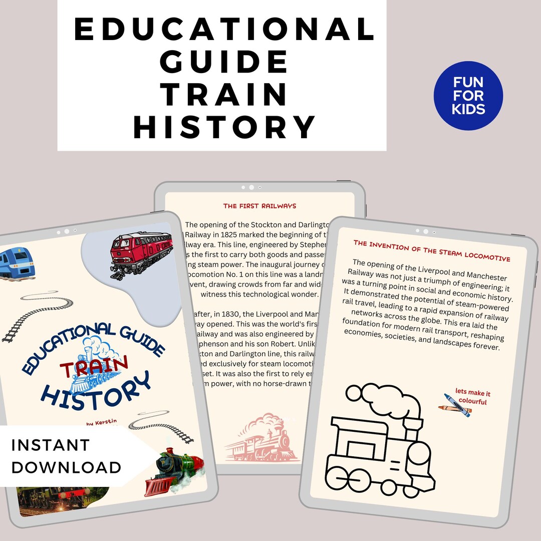 Train History Activity Guide for Kids | Fun Learning Resources, History ...