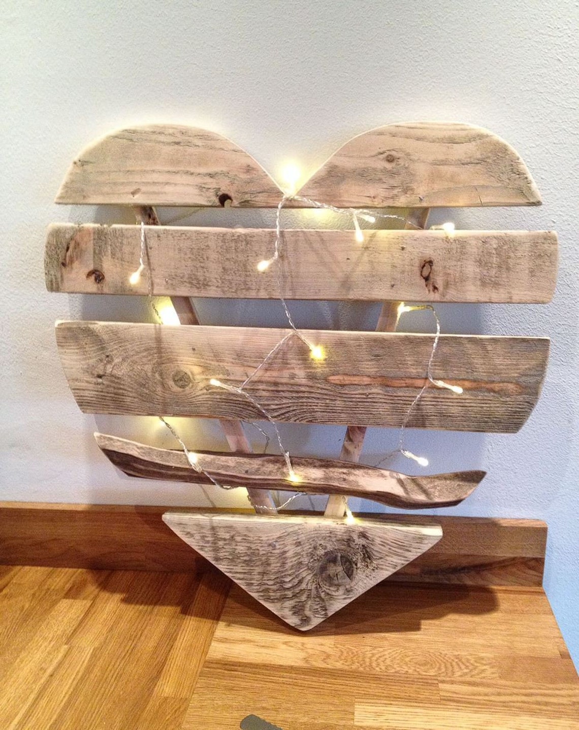 Hand Made Modern Rustic Love Heart Wall Hanger Art Display LED - Etsy