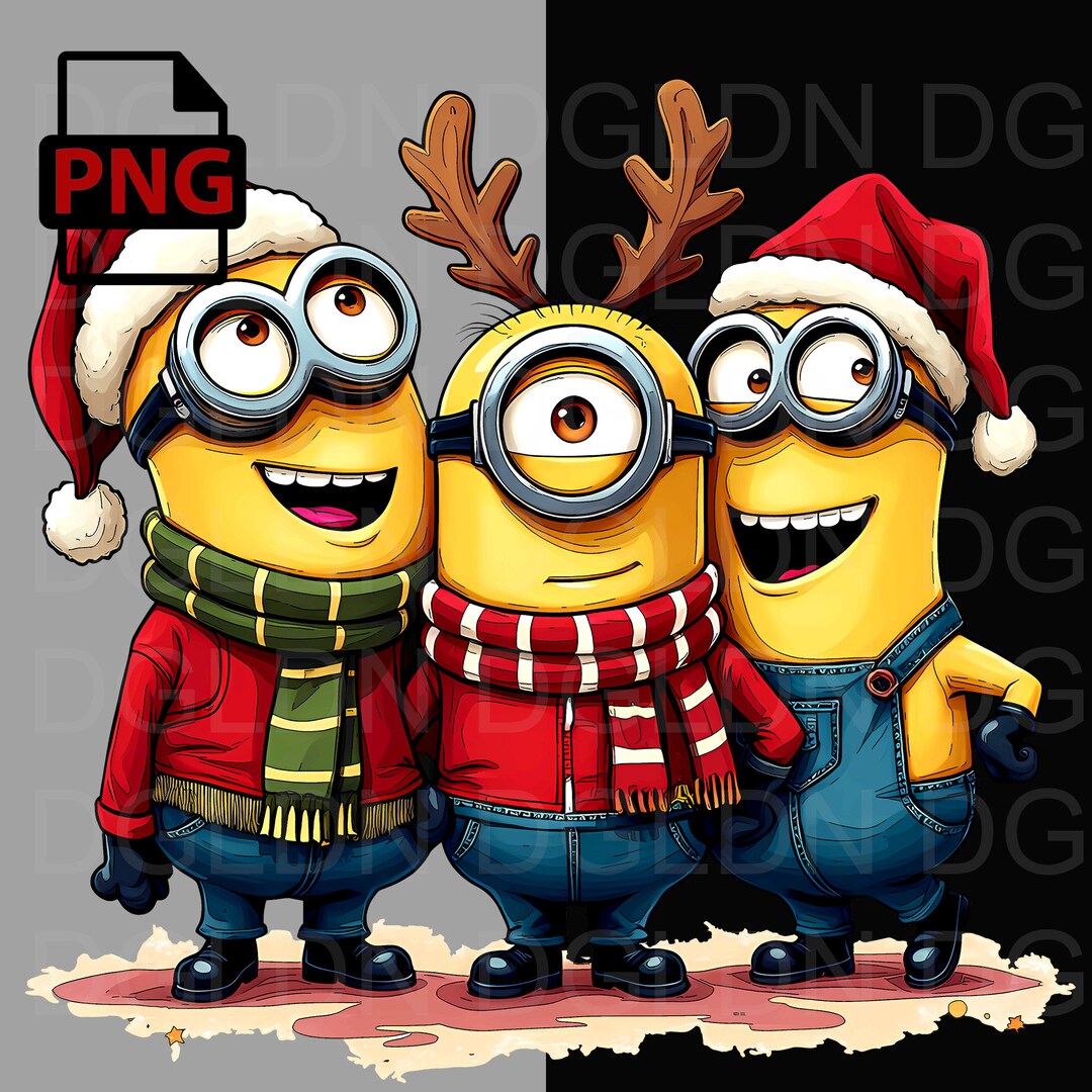 Christmas Minions Clipart: Festive Holiday PNG (digital Download ...
