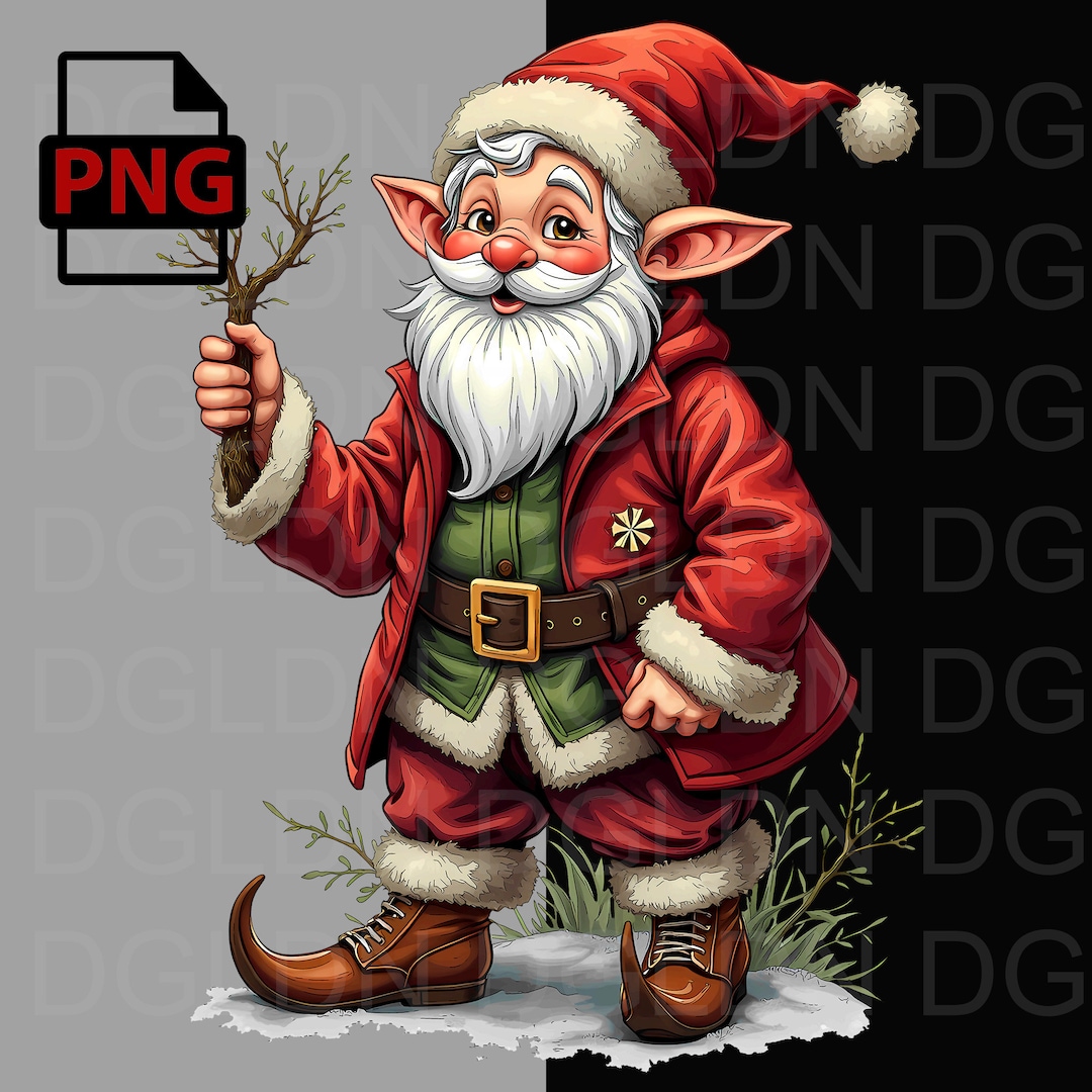 Christmas Elf PNG Digital Download | Whimsical Santa Helper Clipart ...
