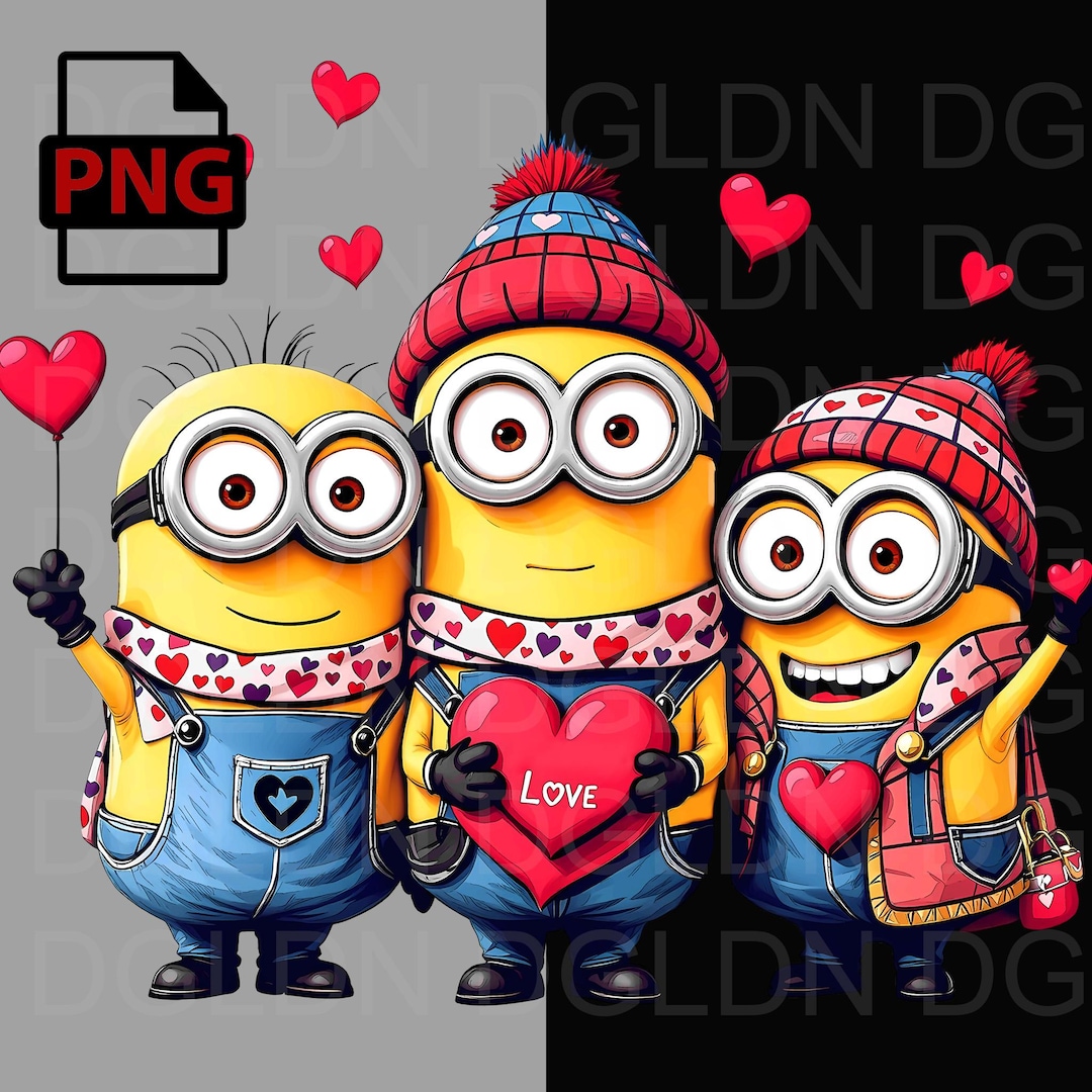 Valentine's Minion PNG: Cartoon Love Illustration (digital Download) - Etsy