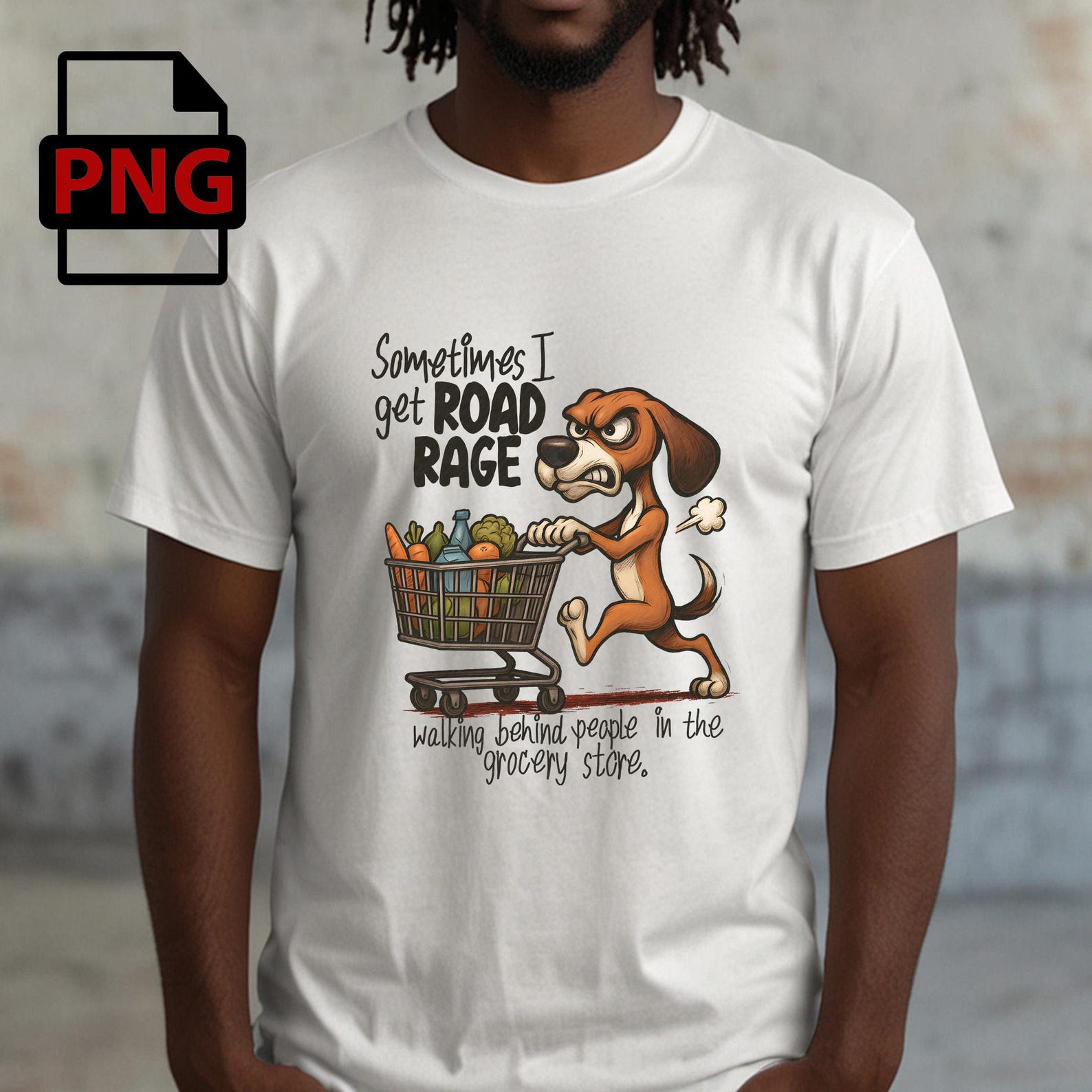 Road Rage Dog PNG | Funny Grocery Store Sublimation Design | Angry Dog ...