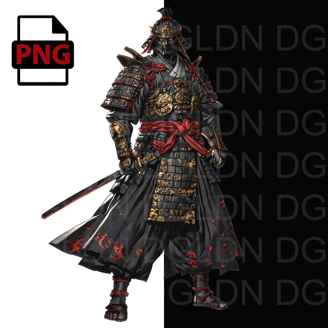 Samurai Warrior Digital PNG DTF Print Samurai Art Digital Download for ...