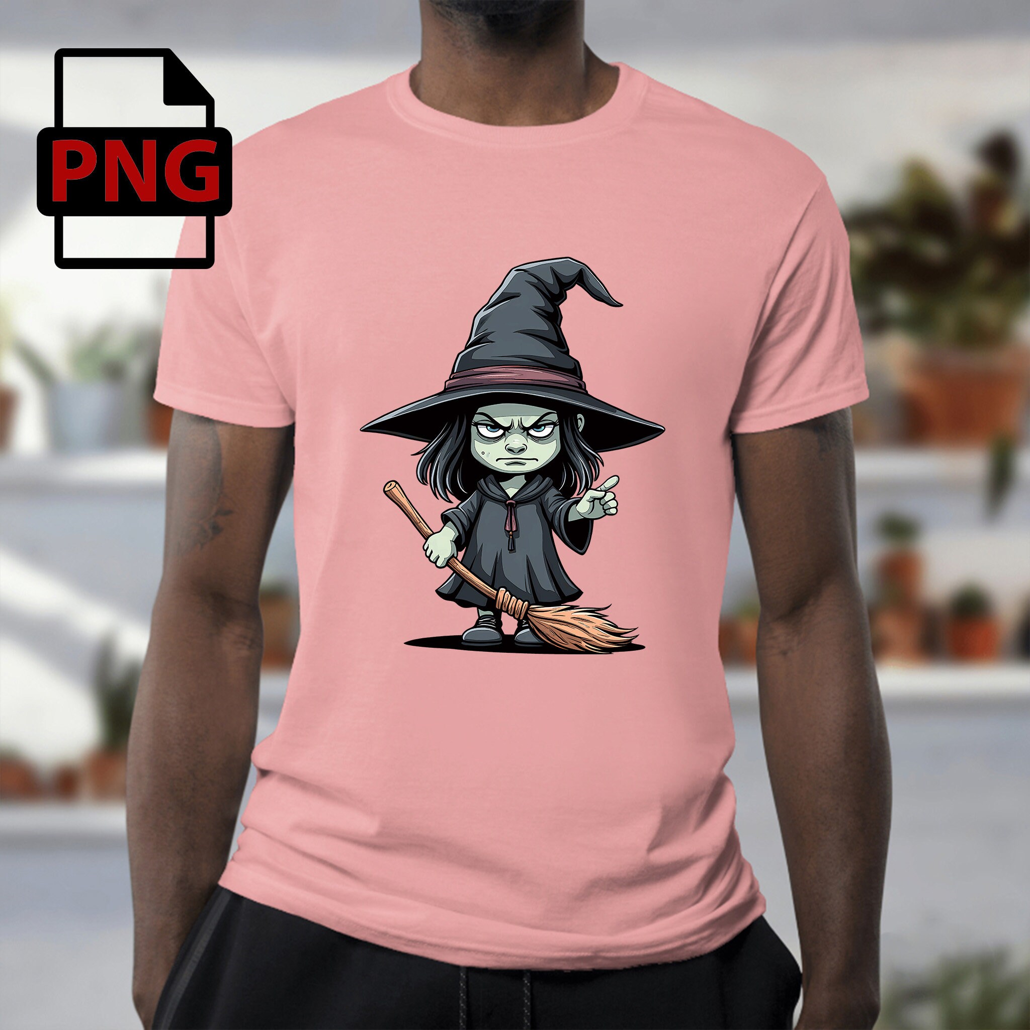Angry Witch Digital PNG File - Cartoon Halloween Witch Clipart, Instant ...