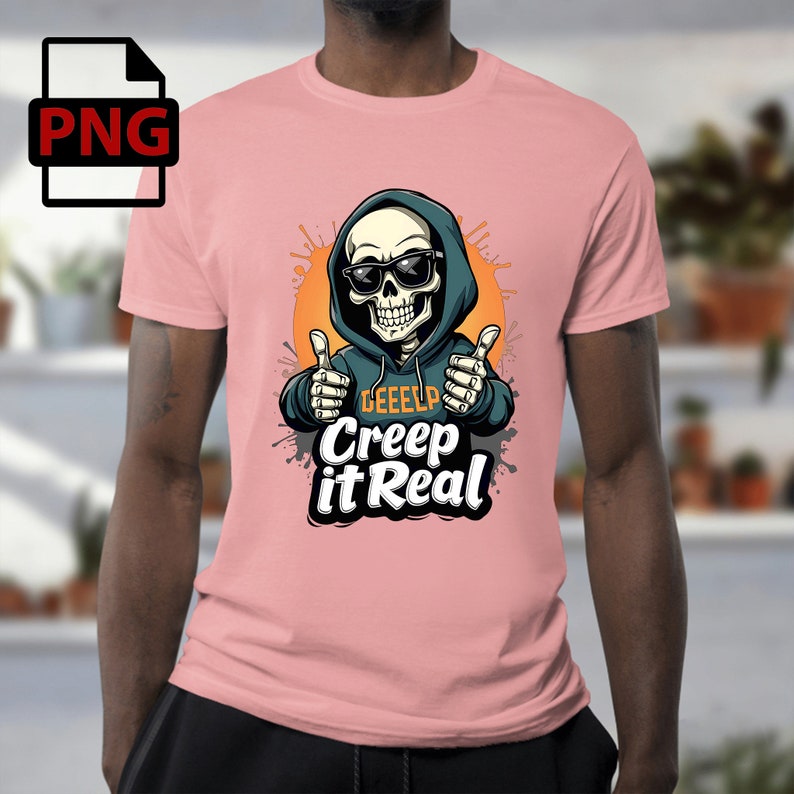 Creep It Real Skeleton Hoodie PNG Design – Cool Skeleton Thumbs-up ...