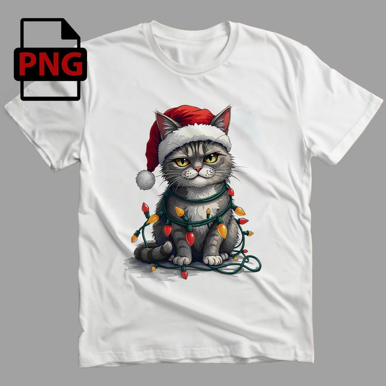 Grumpy Christmas Cat PNG – Funny Festive Cat Clipart, Christmas Cat in ...