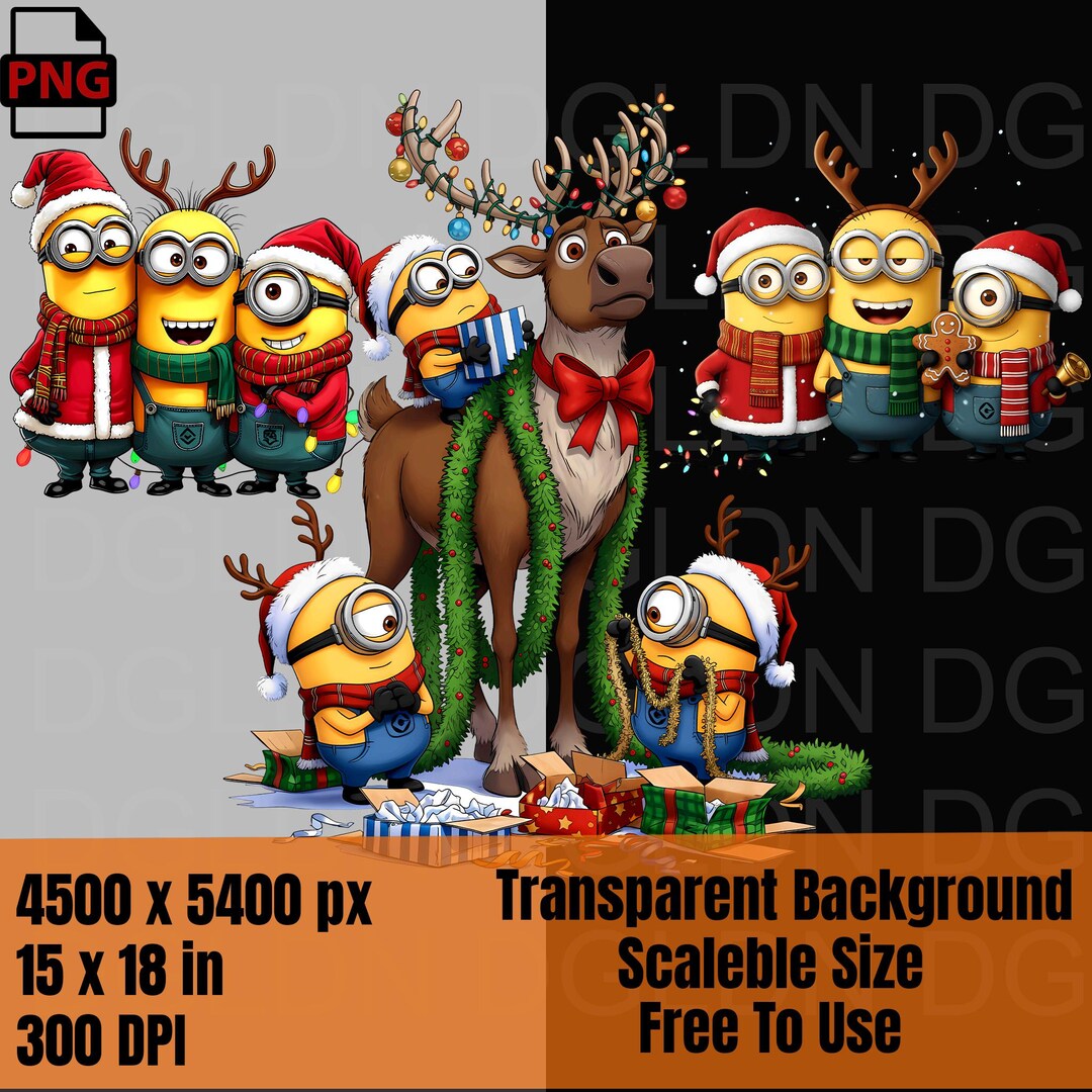 Christmas Reindeer & Elf Clipart: PNG Bundle for Sublimation (digital ...