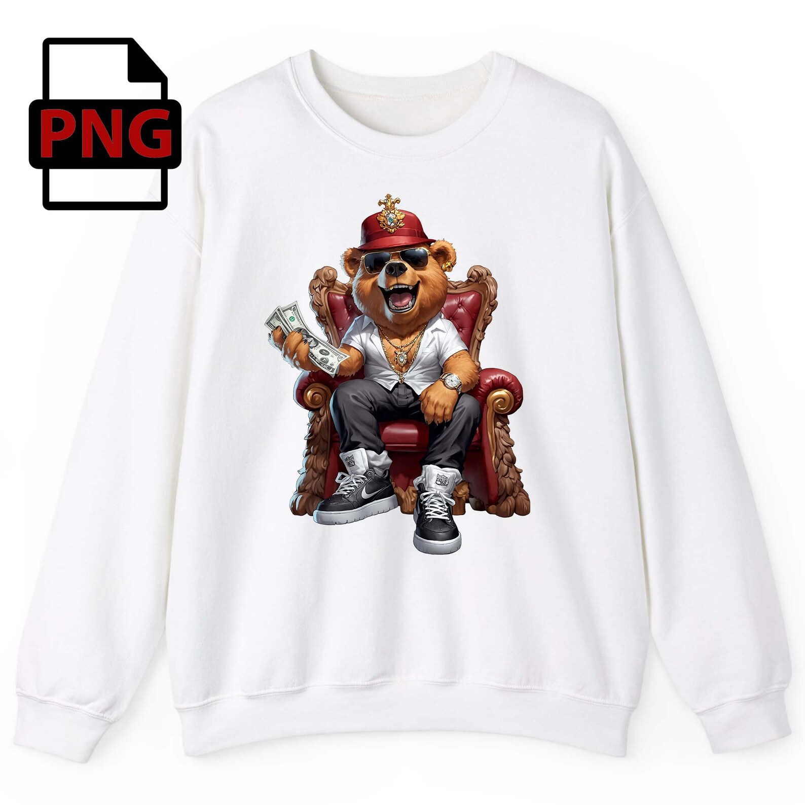 Hip Hop Bear PNG | Cool Bear Design PNG | Streetwear Bear Art | Urban ...