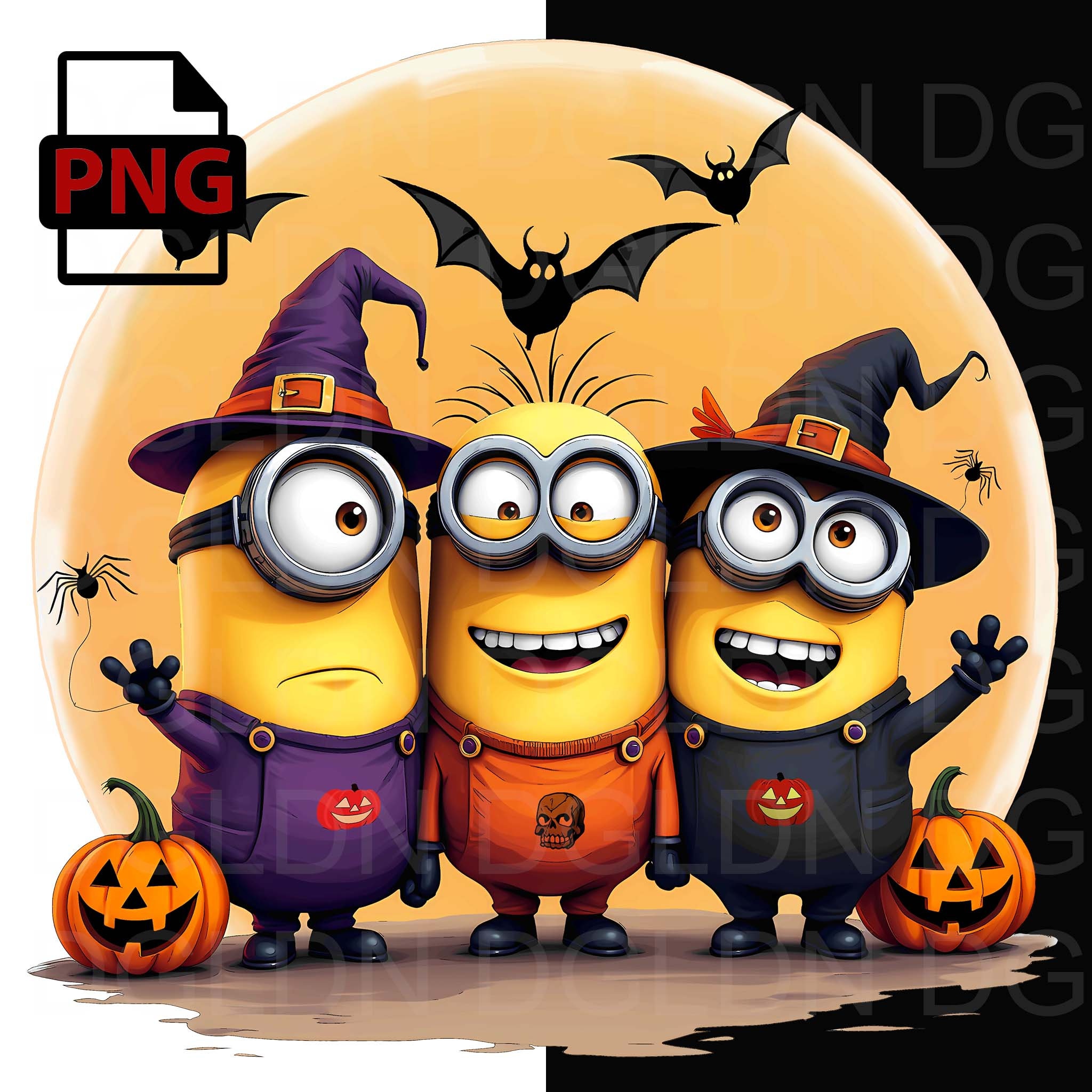 Halloween Minions PNG | Cute Witch Minions Clipart | Spooky Download ...