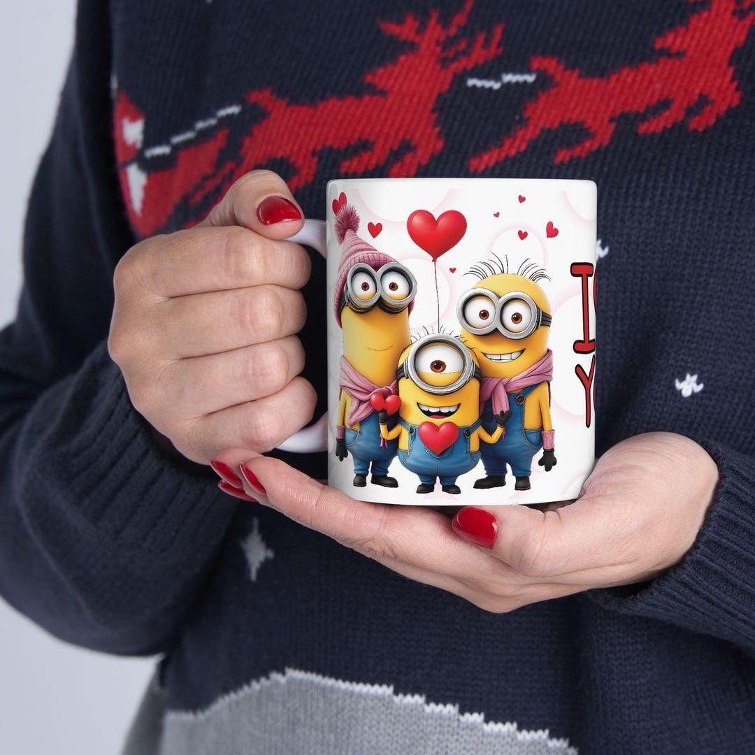 Valentine's Day Minion Coffee Mug, Funny Coffee Cup Gift for Valentine ...