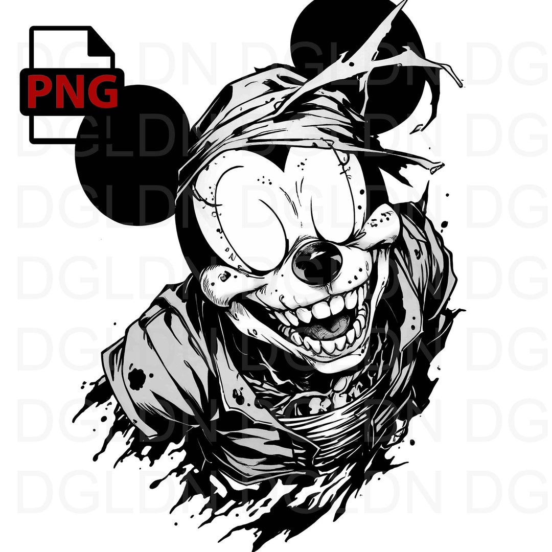 Horror Mickey Mouse Digital Art PNG | Creepy Cartoon Character ...