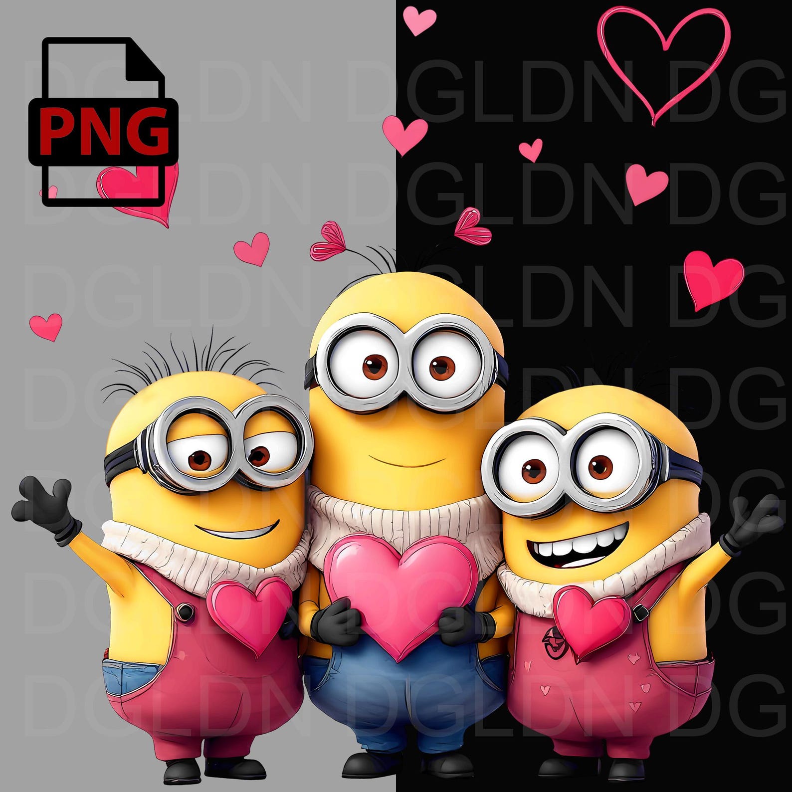 Adorable Minion Valentine's Day PNG | Digital Download for Crafts ...