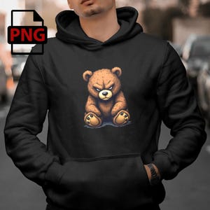 Grumpy Bear Digital Download PNG | Cute Angry Bear Illustration for ...