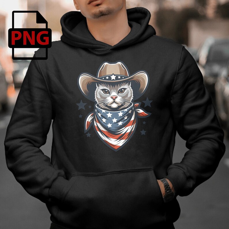 Cowboy Cat SVG | Patriotic Cat With Stars and Stripes Bandana | Digital ...