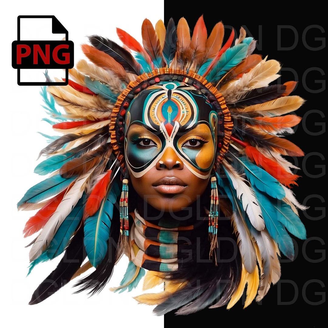 Vibrant Tribal Art Digital PNG – Native-inspired Design for Sublimation ...