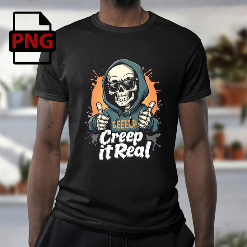 Creep It Real Skeleton Hoodie PNG Design – Cool Skeleton Thumbs-up ...