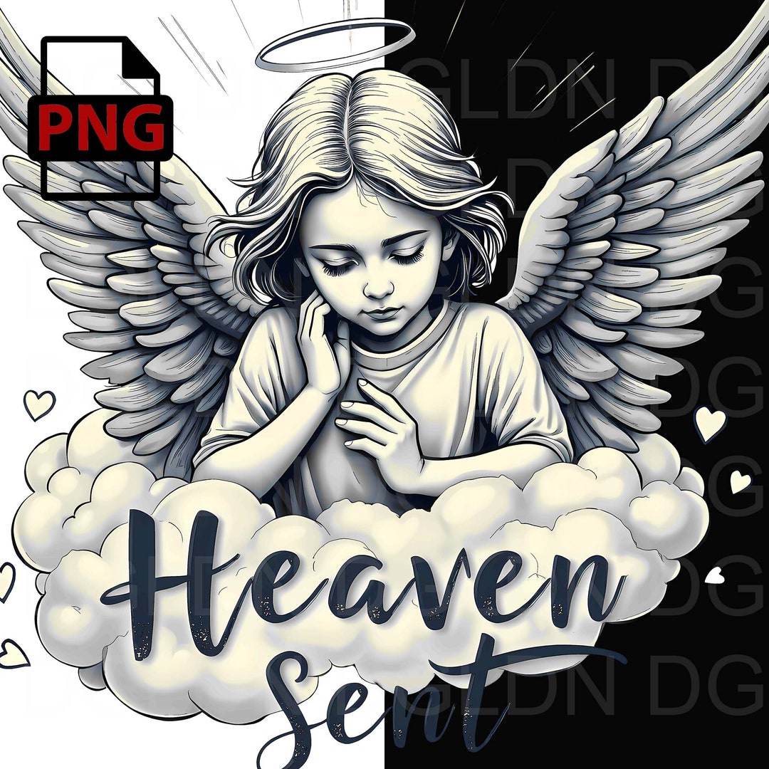 Heaven Sent Angelic PNG Art Print - Transform Your Space With Divine ...