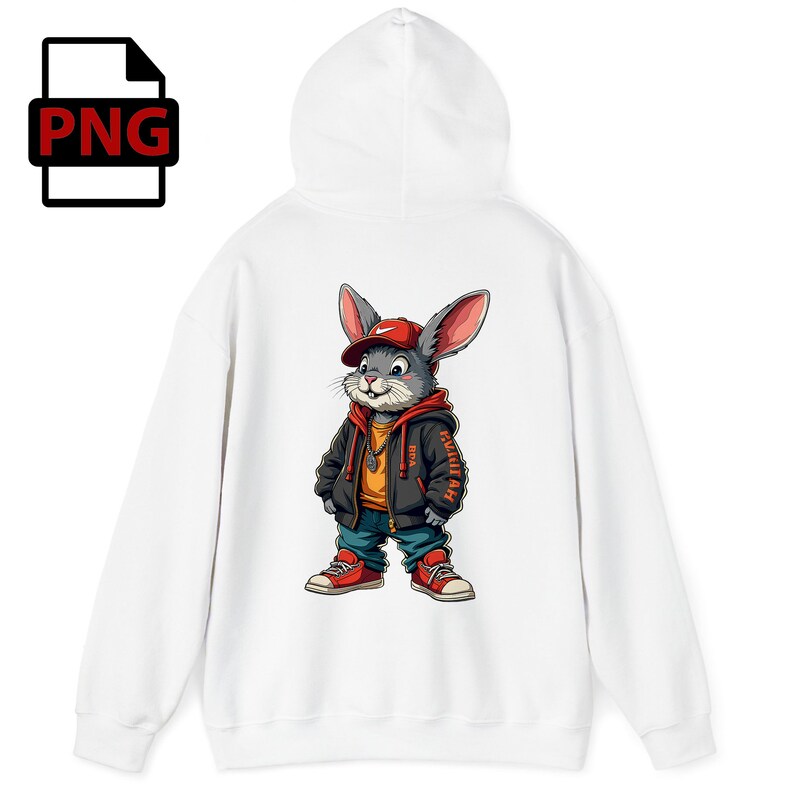 Streetwear Bunny Illustration: Urban Hip Hop PNG Art (digital Download ...
