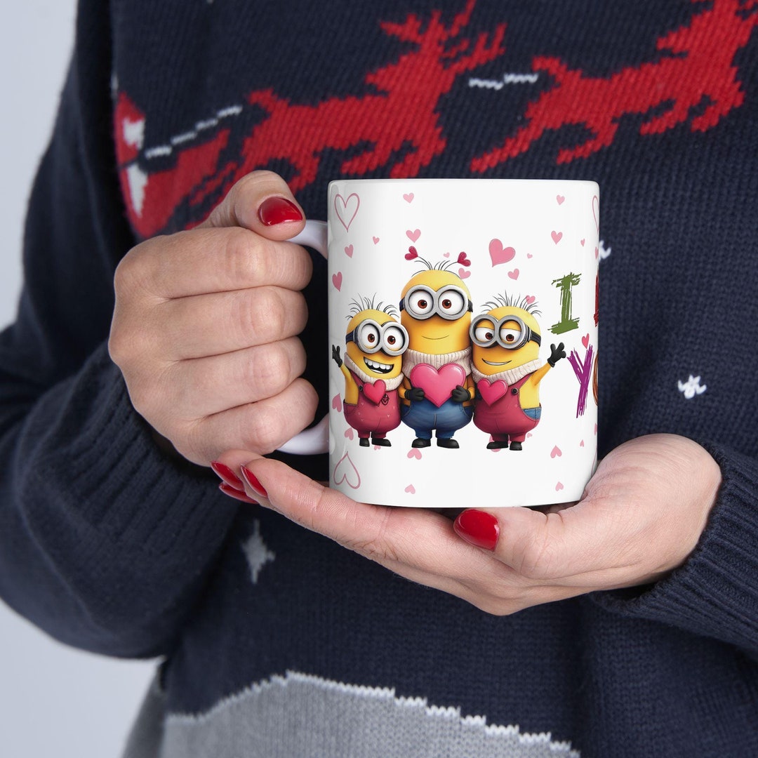 Valentine's Day Minions Mug, Cute Cup, Funny Despicable Me Characters ...