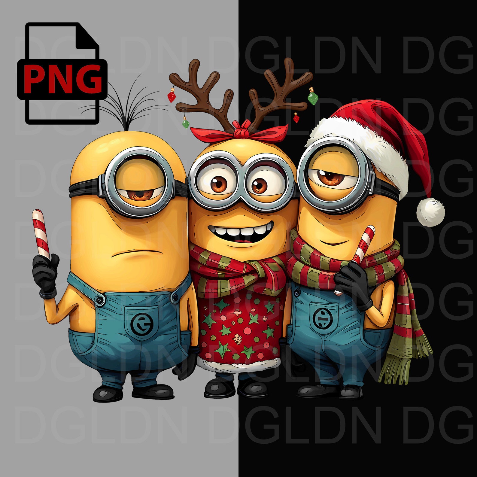 Christmas Minions Clipart PNG - Funny Holiday Minions With Santa Hats ...