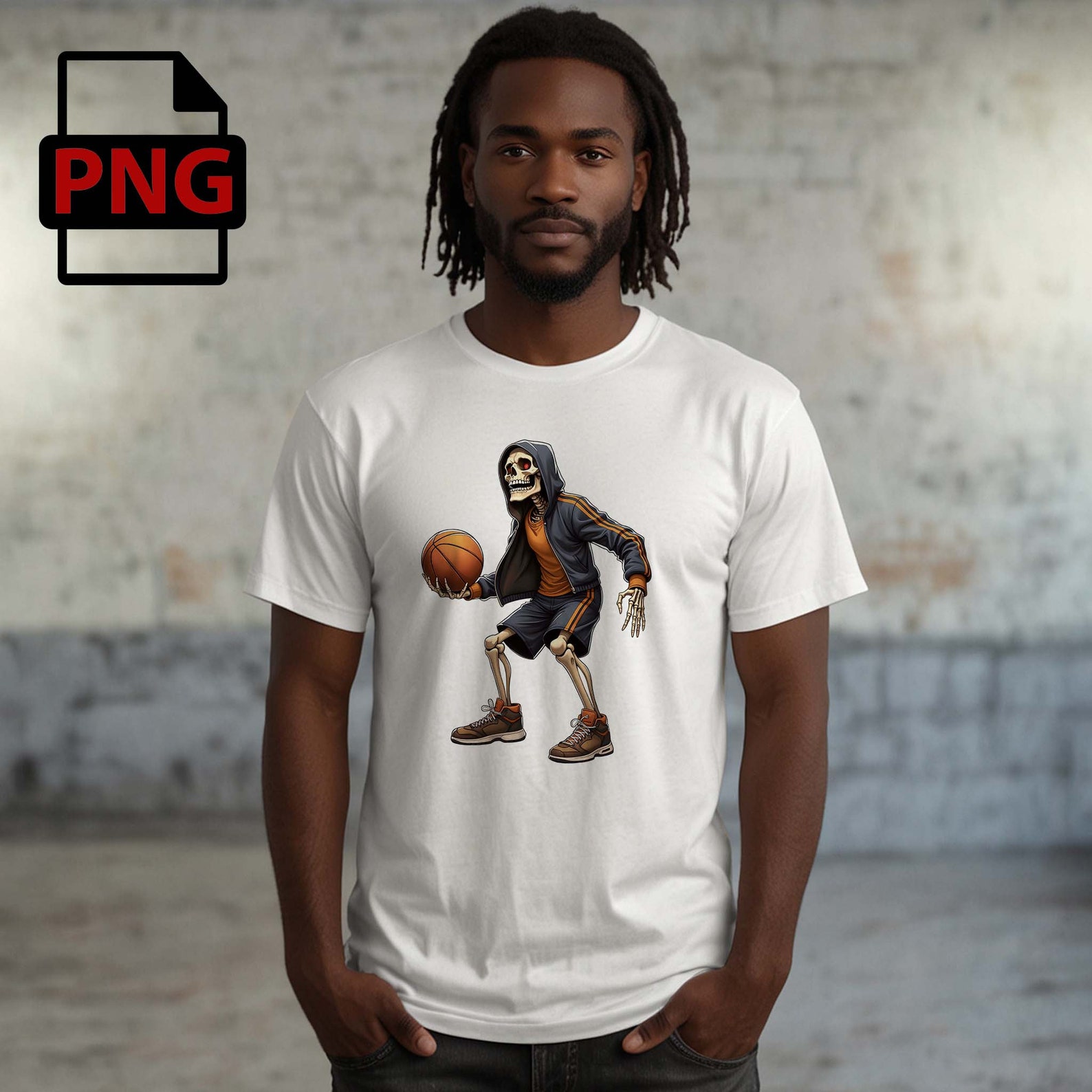 Skeleton Basketball Art PNG | Basketball Skeleton Illustration ...