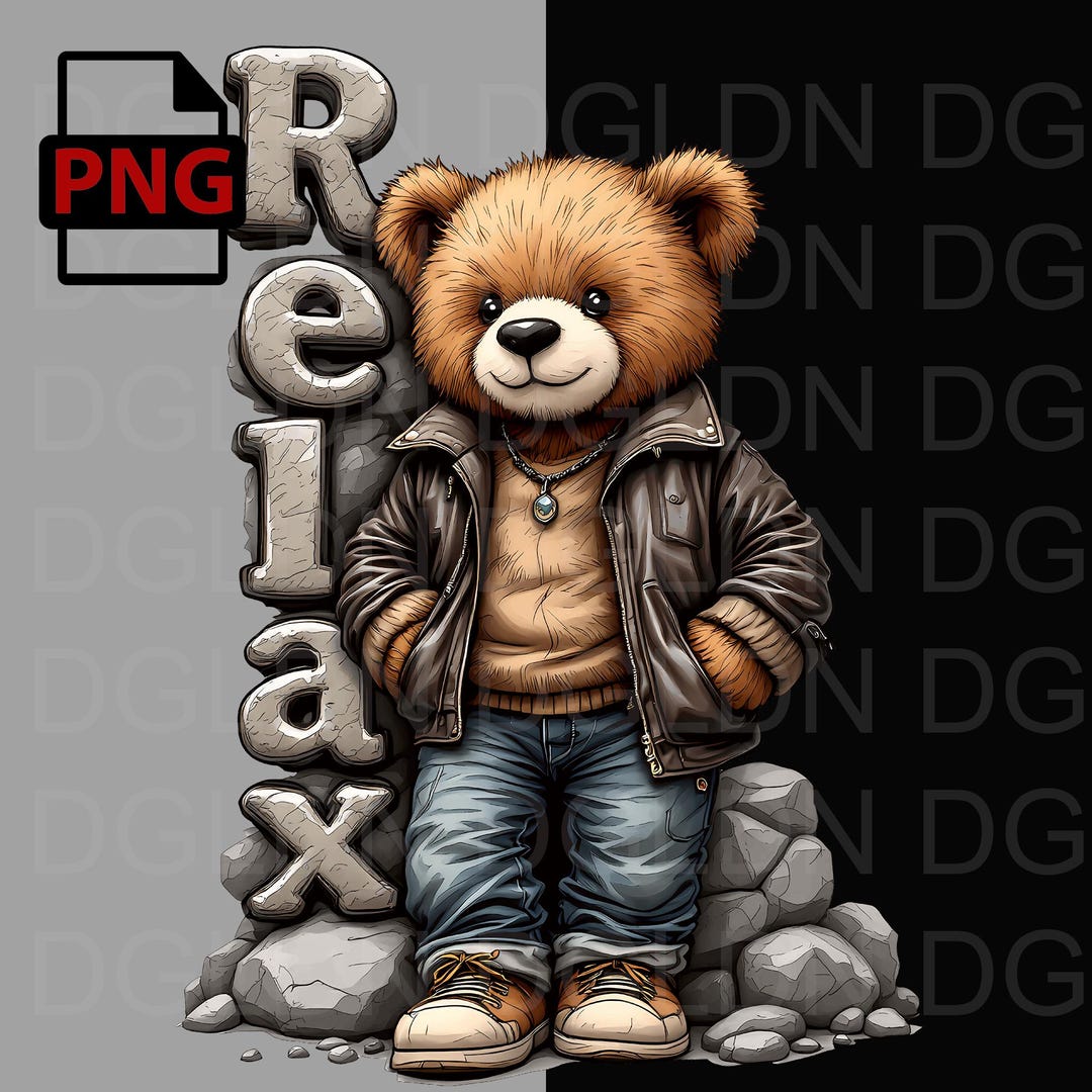Relax Teddy Bear PNG Clipart | Cute Bear Digital Download for ...