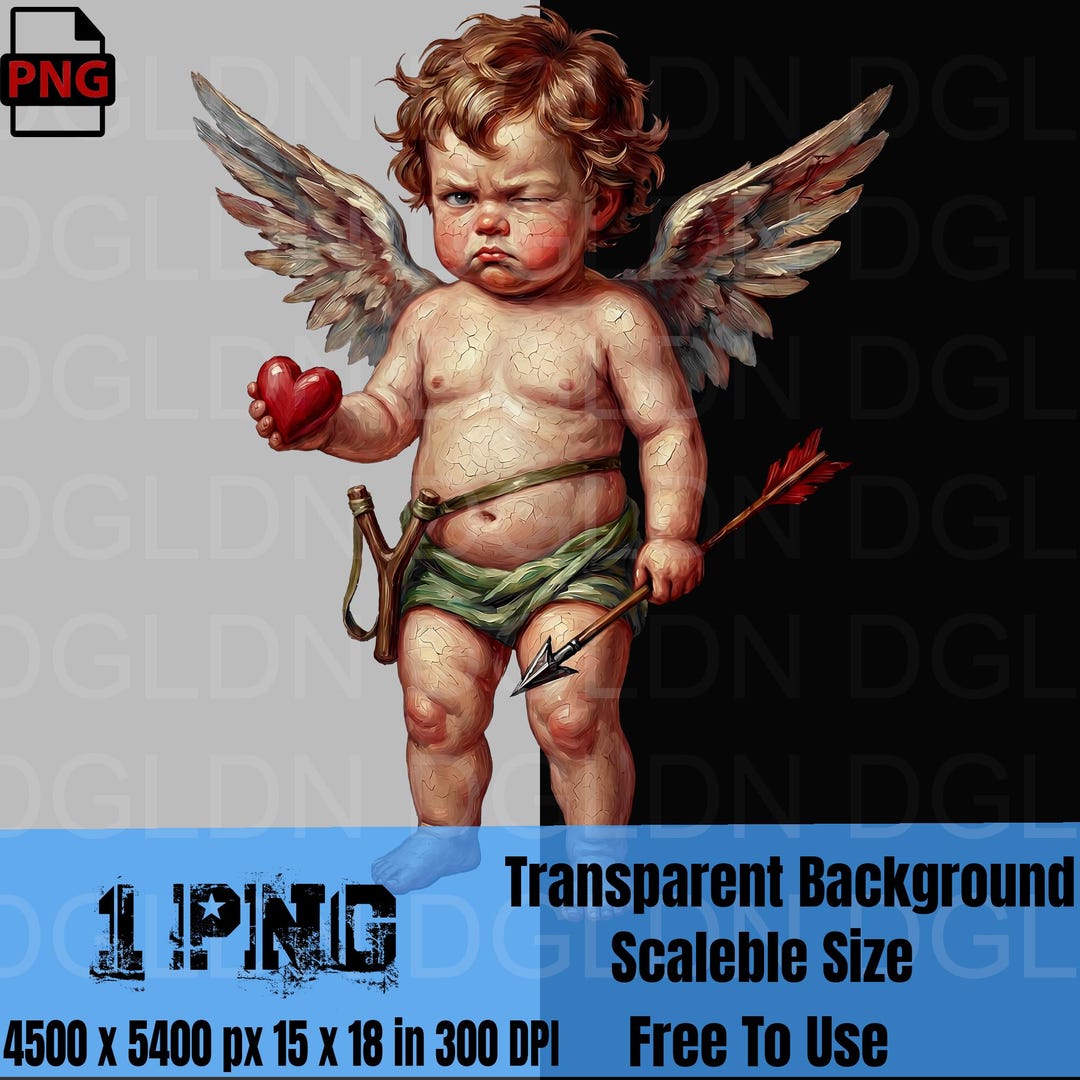 Angry Cupid PNG Clipart | Transparent Background | Gothic Valentine ...