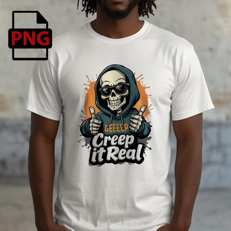 Creep It Real Skeleton Hoodie PNG Design – Cool Skeleton Thumbs-up ...