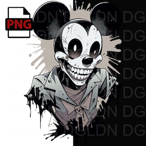 Horror Mickey Mouse Digital Art PNG | Creepy Cartoon Character ...