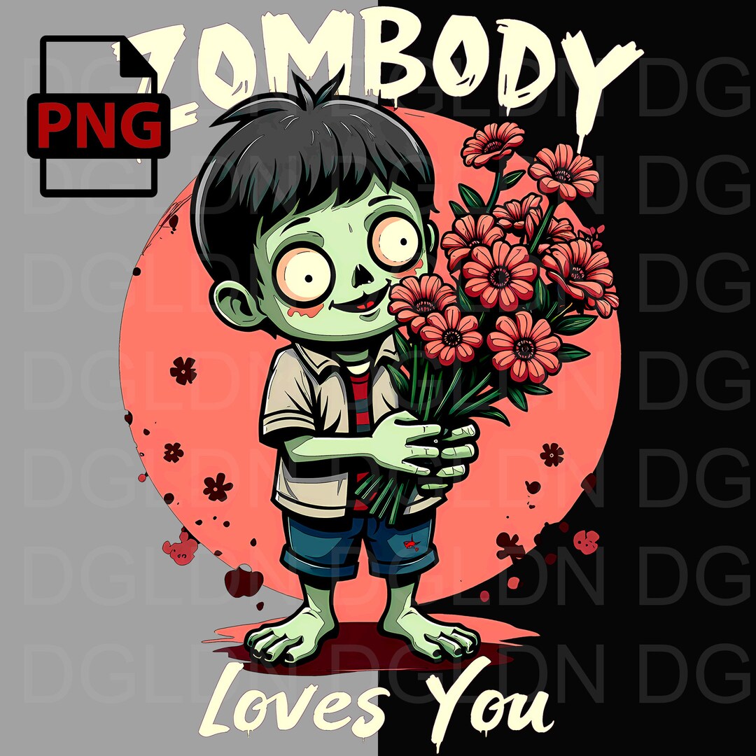 Zombody Loves You Boy Zombie PNG High-resolution Cute Zombie Digital ...