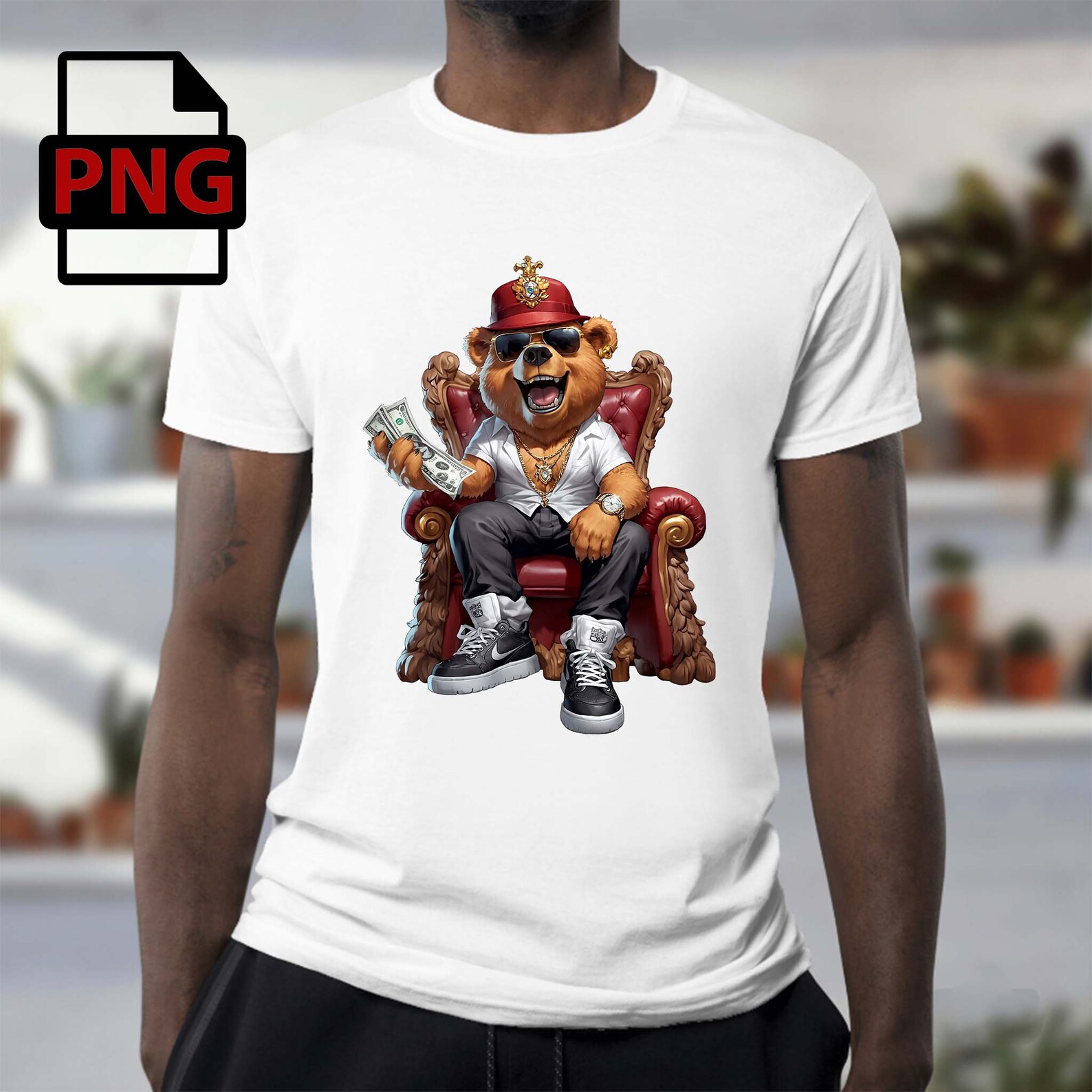 Hip Hop Bear PNG | Cool Bear Design PNG | Streetwear Bear Art | Urban ...