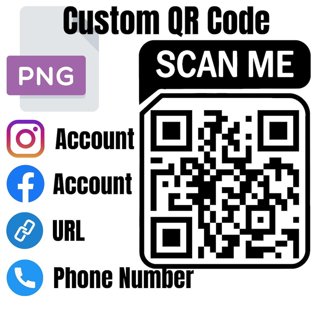 Custom QR Code Digital Download | Personalized Website or Social Media ...