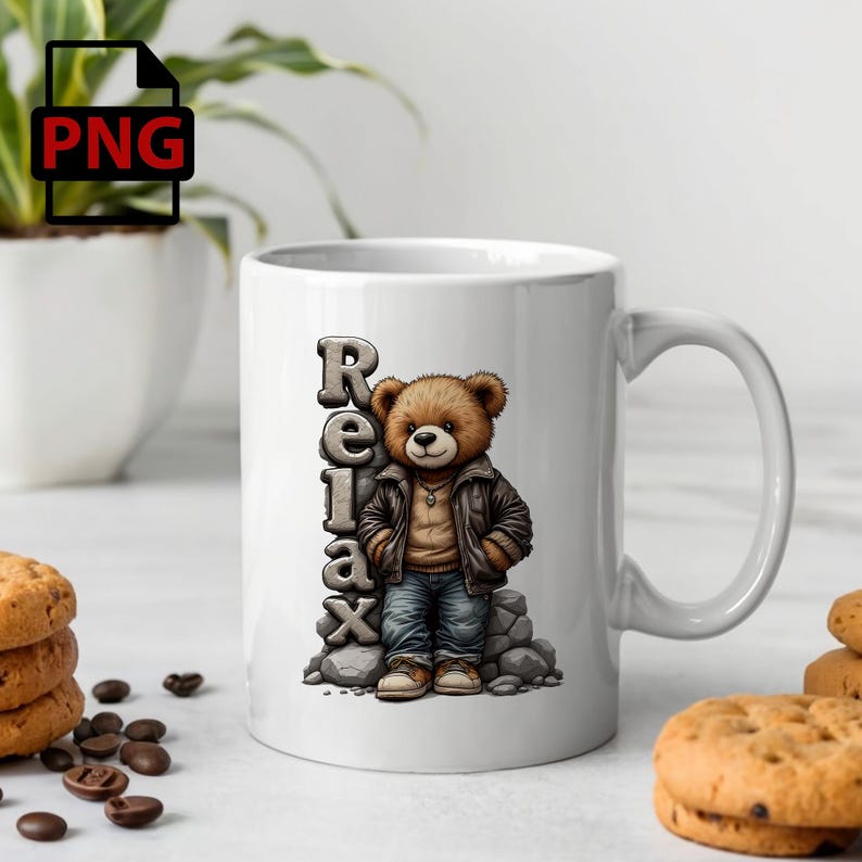Relax Teddy Bear PNG Clipart | Cute Bear Digital Download for ...