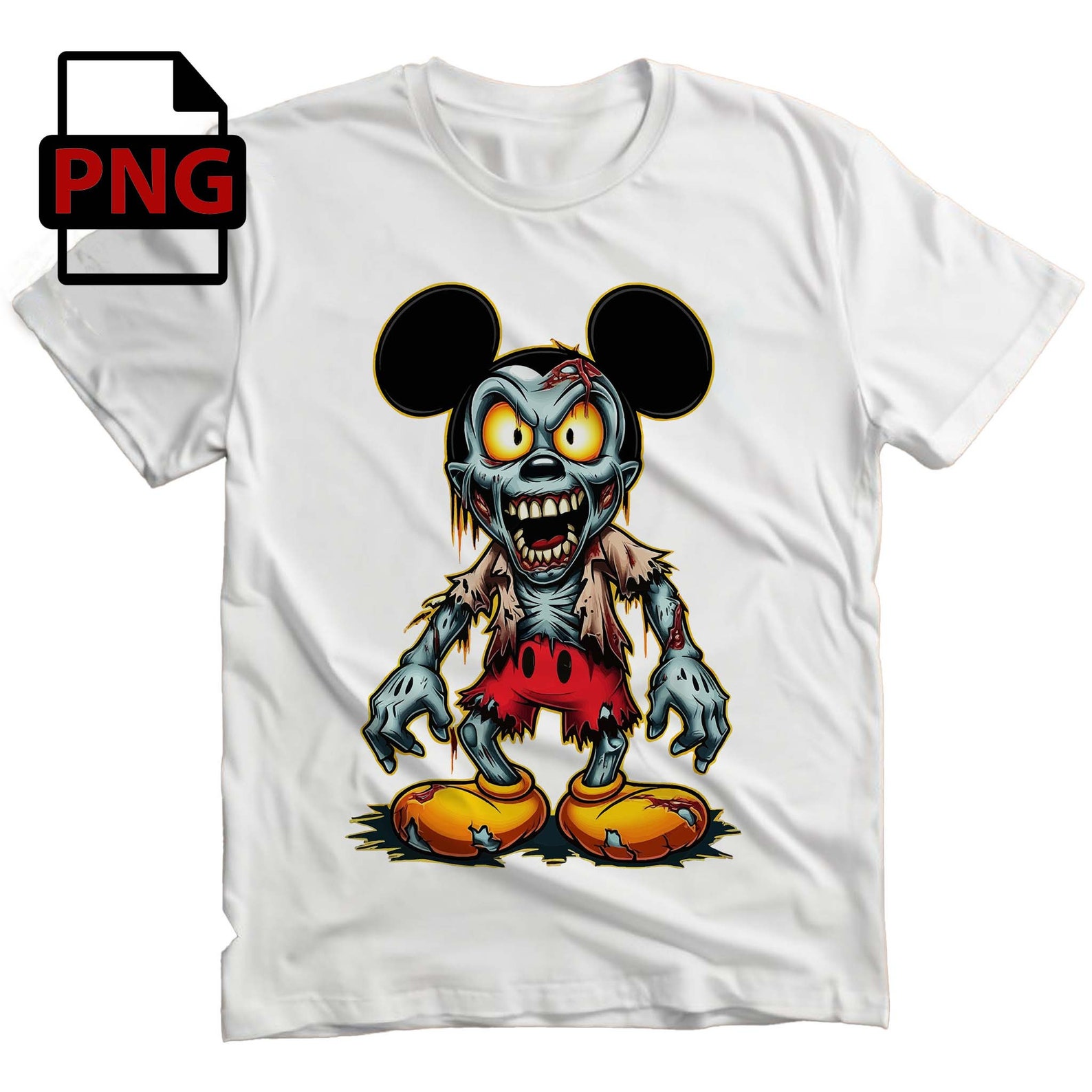 High-resolution Zombie Mickey Mouse Sublimation PNG Design - Instant ...