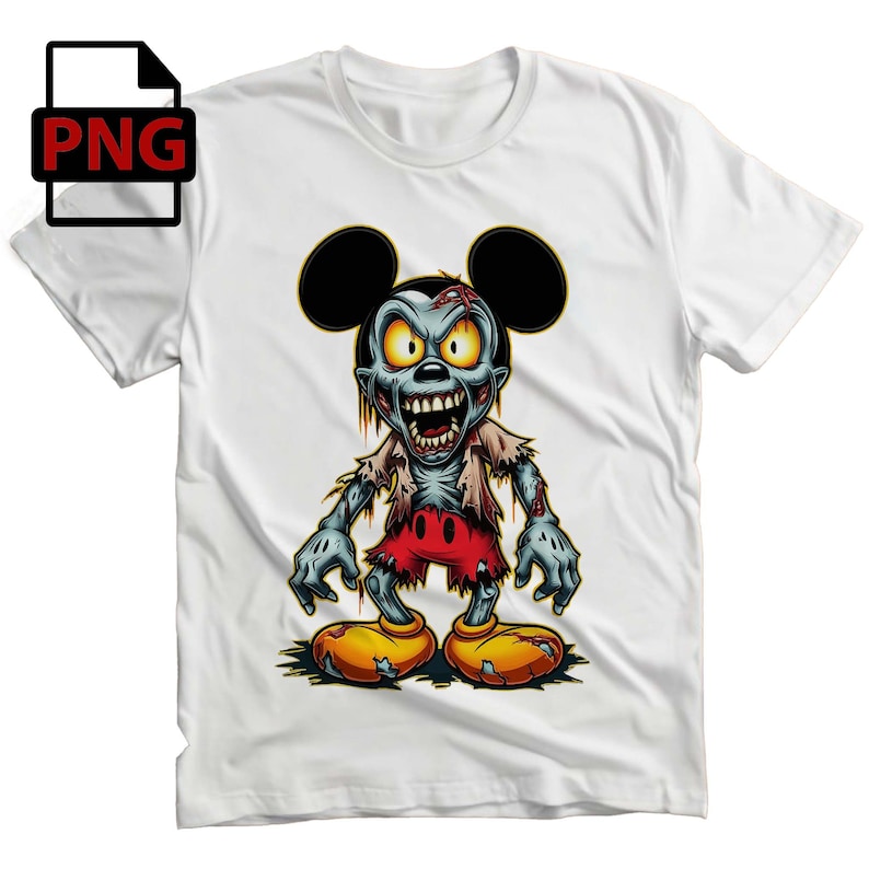 High-resolution Zombie Mickey Mouse Sublimation PNG Design - Instant ...