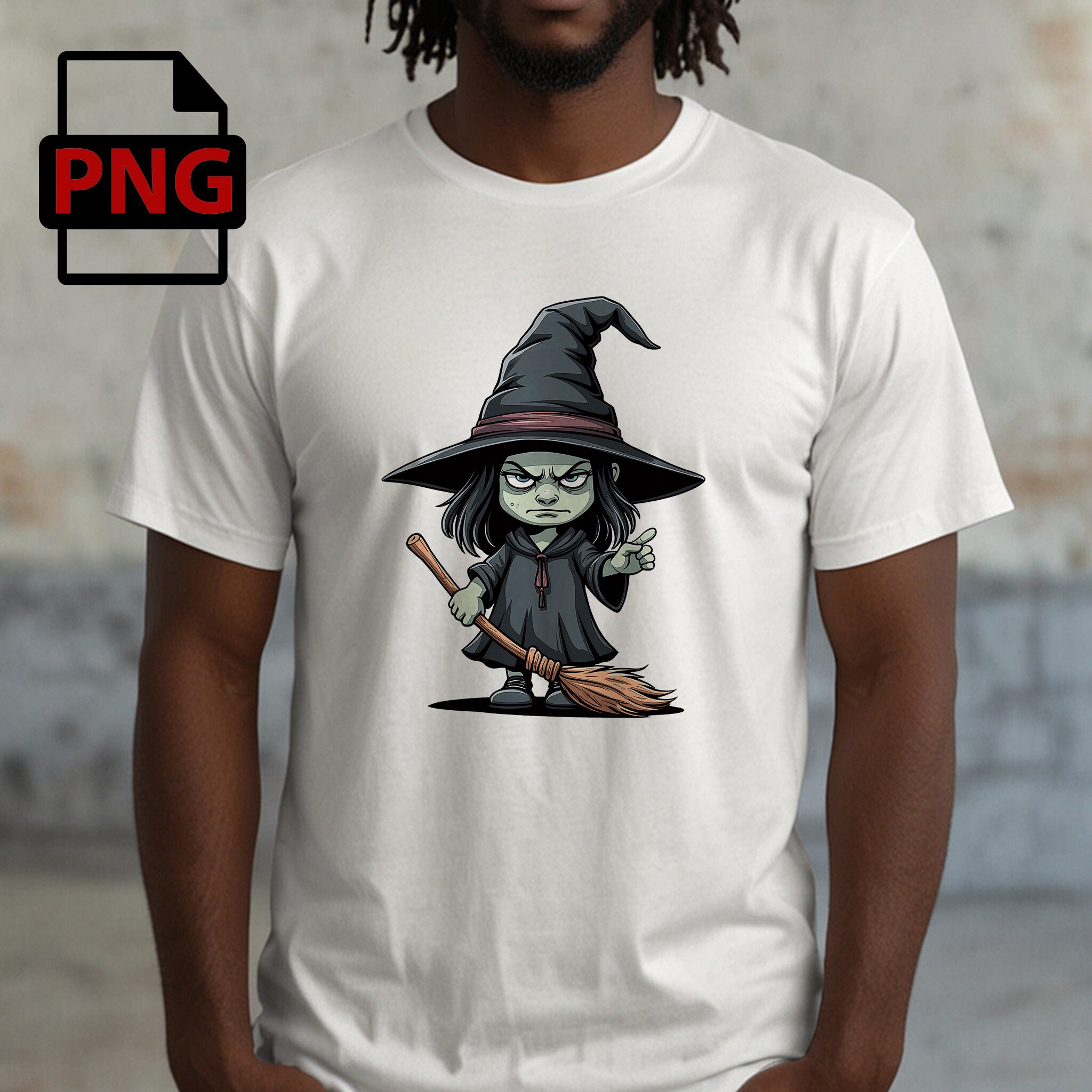 Angry Witch Digital PNG File - Cartoon Halloween Witch Clipart, Instant ...