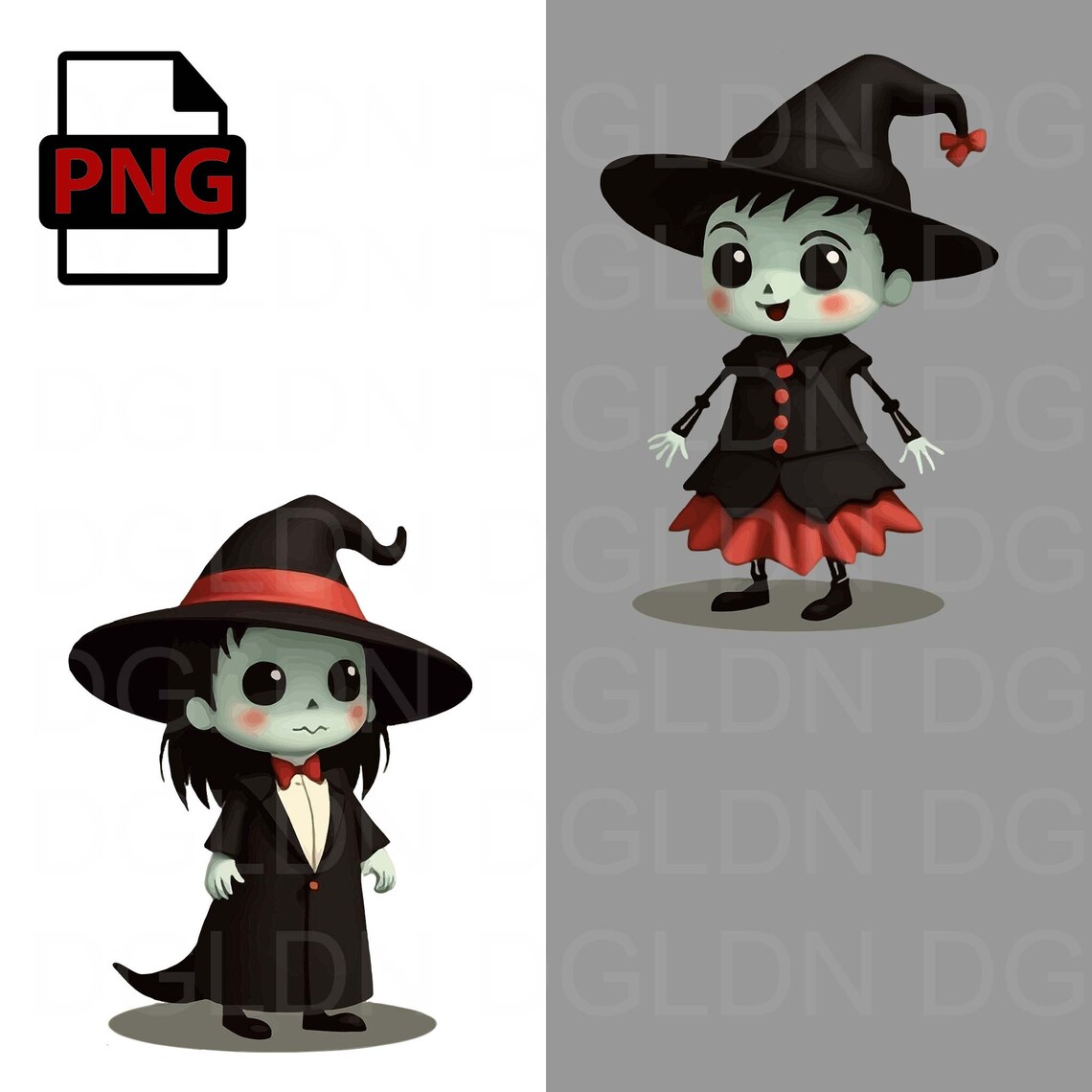 Adorable Halloween Clipart Collection | Cute Ghosts, Skeletons, Witches ...