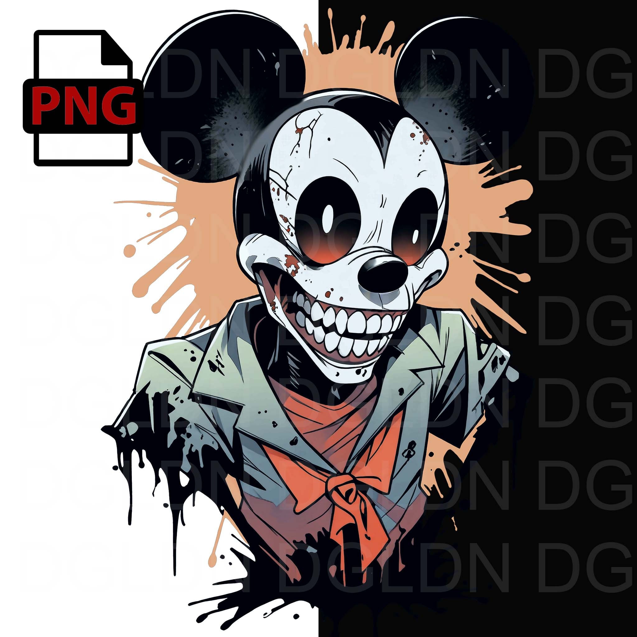 Horror Mickey Mouse Digital Art PNG | Creepy Cartoon Character ...