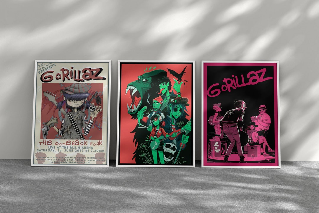 Gorillaz Poster Set of 3 Poster Minimalist Music Poster Vintage Retro ...