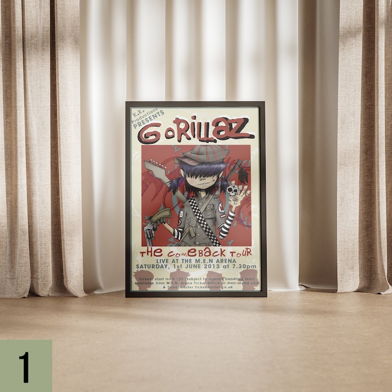 Gorillaz Poster Set of 3 Poster Minimalist Music Poster Vintage Retro ...