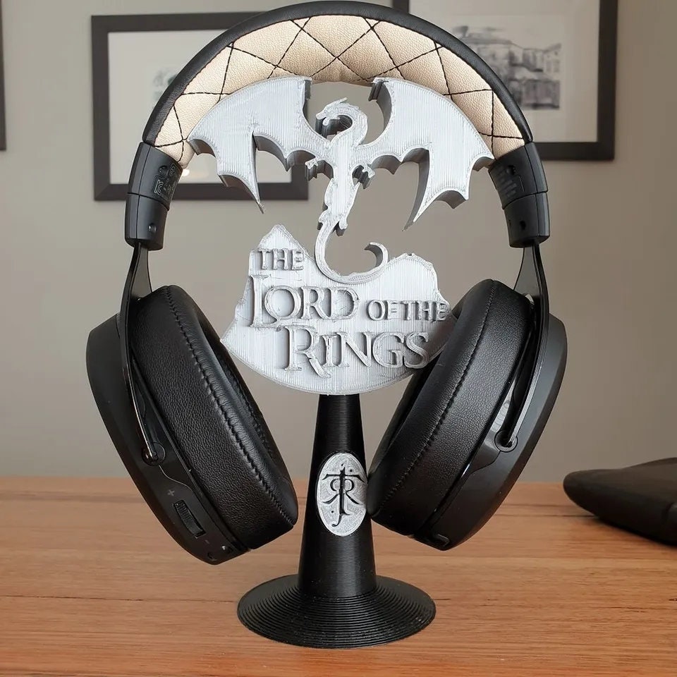 Lord of the Rings Logo 3D Desktop Headphone Stand: Transform Your Desk ...