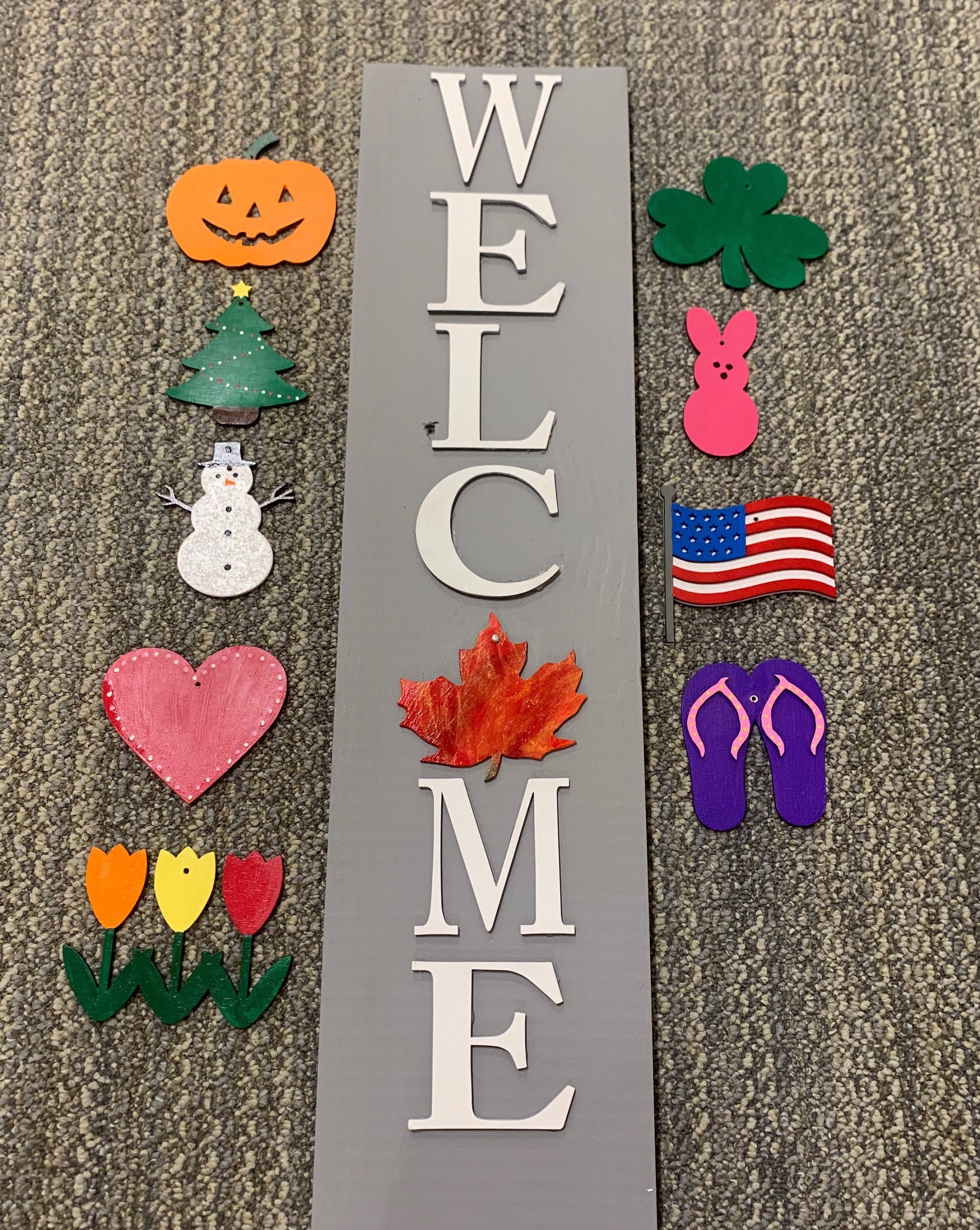 Digital Download-welcome Sign Laser Cut File With 10 Interchangeable ...