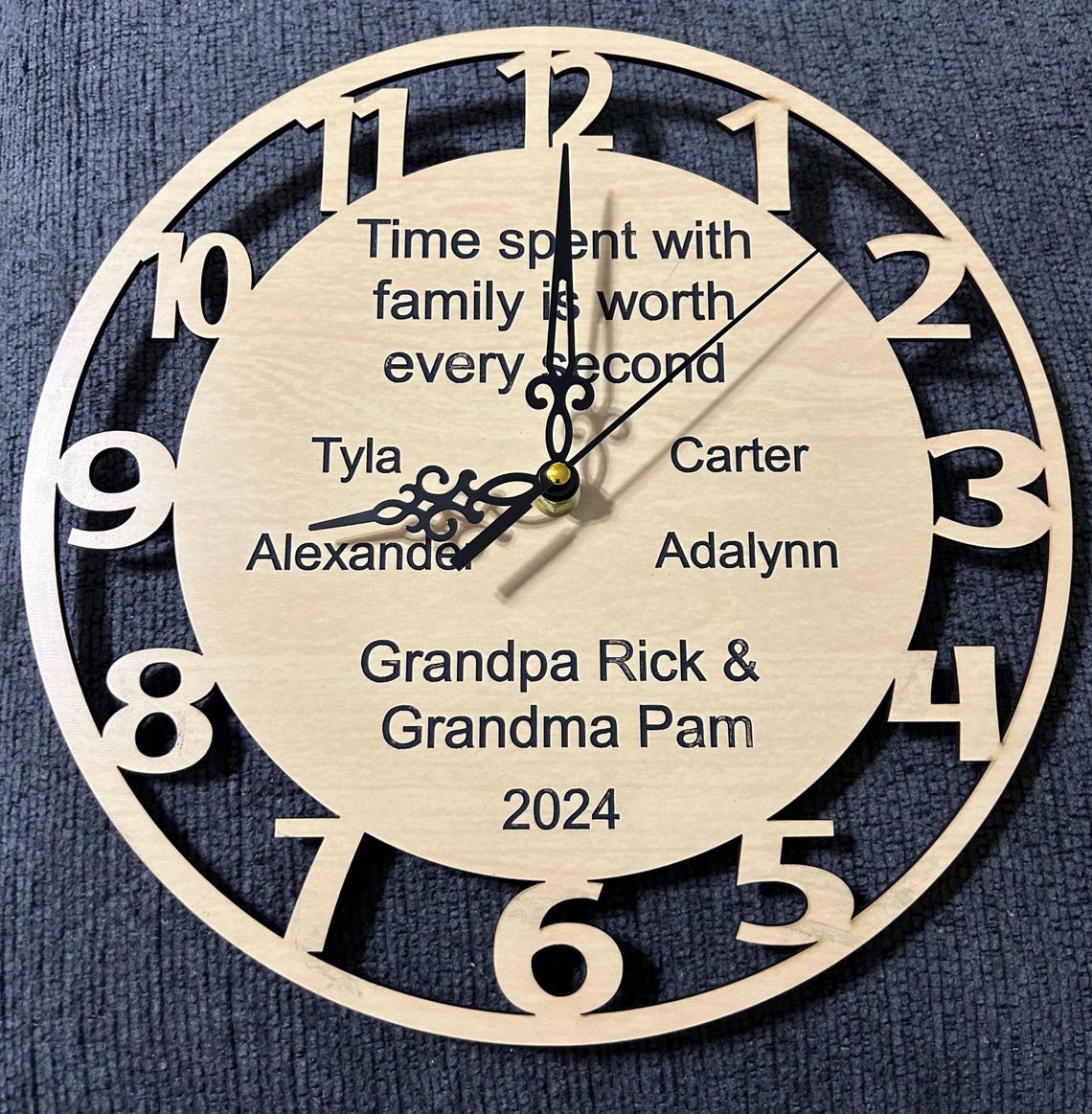 Clock Family Love With Cutouts Personalized Laser Cut File - Etsy