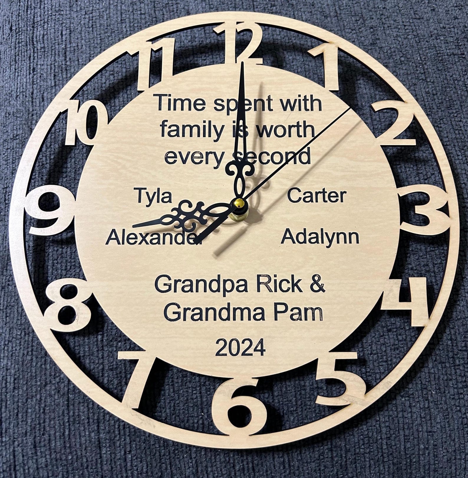 Clock Family Love With Cutouts Personalized Laser Cut File - Etsy
