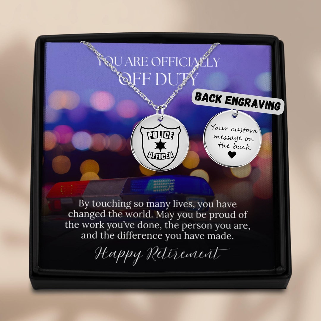 Police Officer Retirement Necklace, Custom Police Officer Retirement ...